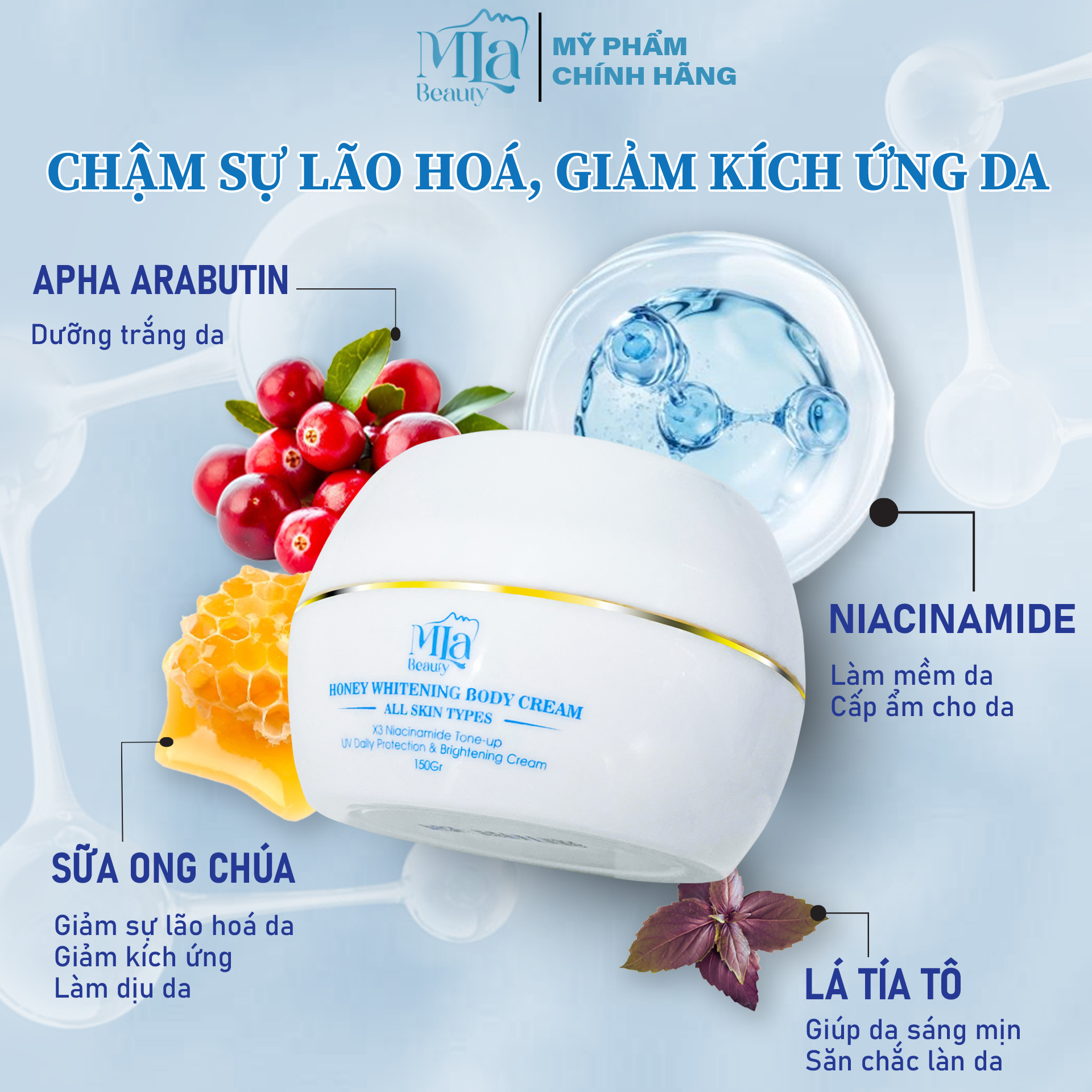 Combo Kem Body Dưỡng Trắng Da Honey Whitening & Tẩy Tế Bào Chết Mla ...