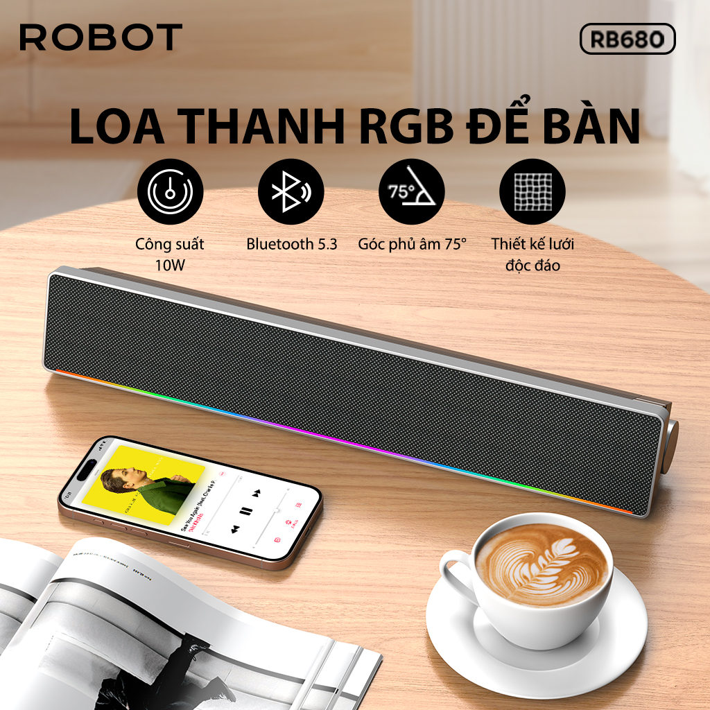 Loa Thanh Soundbar Bluetooth ROBOT RB680 Công Suất 10W Nghe Nhạc 5h ...
