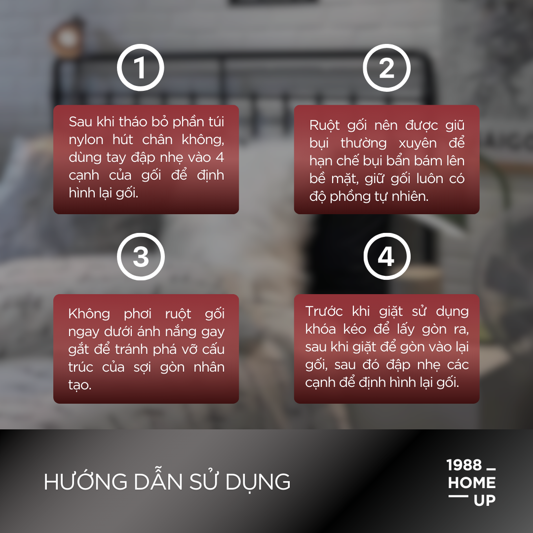Ruột Gối Nằm 50x70 Cm Gòn Lông Vũ Microfiber, Vải Bọc 100% Cotton Cao ...