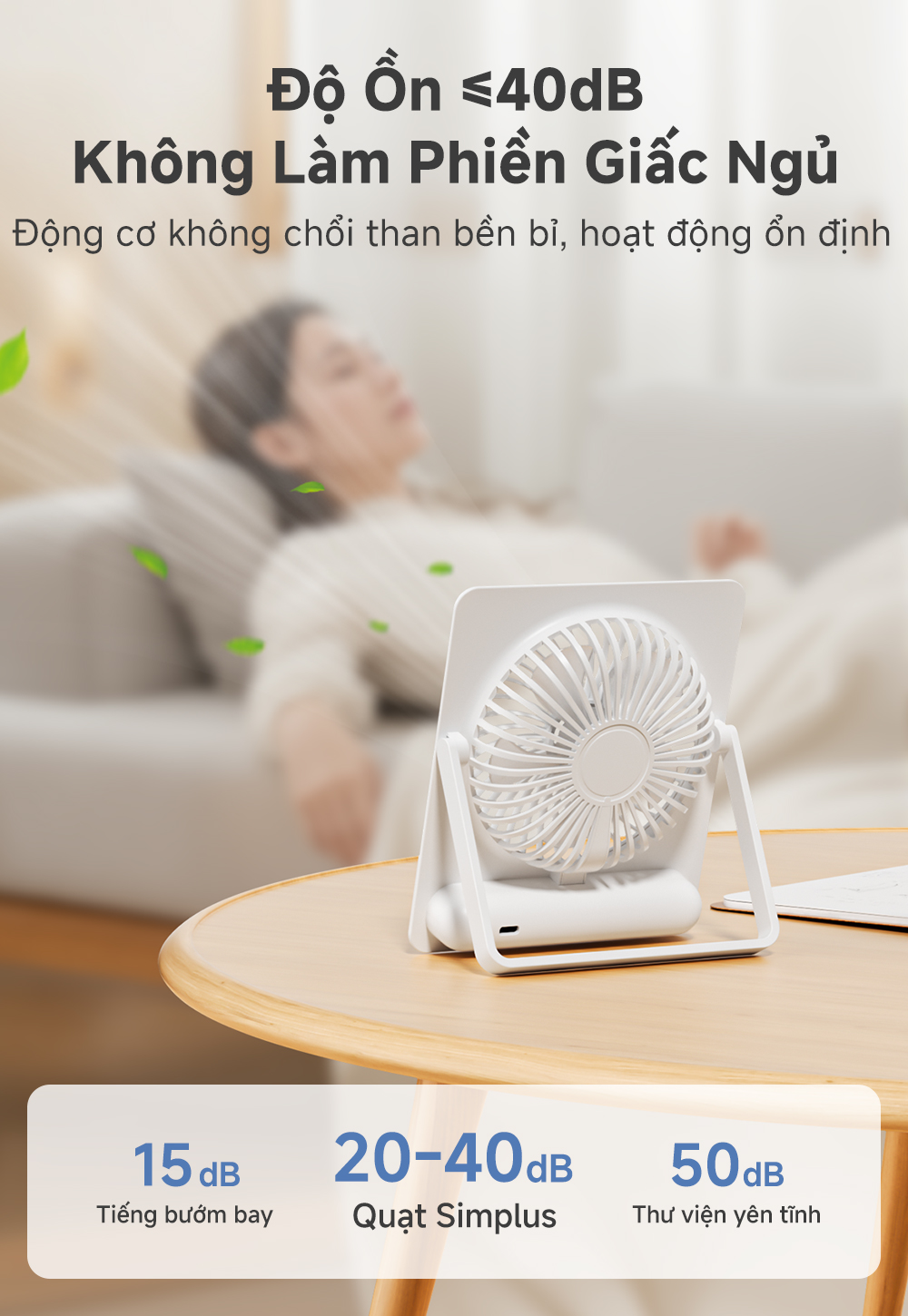 Simplus Quạt Mini Để Bàn Chân Đế Xoay 180° Sạc Type-C Xông Tinh Dầu 5 Chế Độ Gió Dùng Liên Tục 7 ...