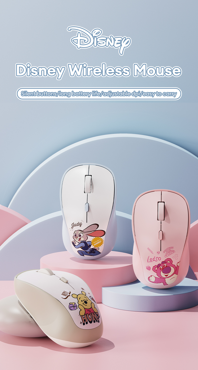 [3 MÀU] Chuột không dây Disney QS-MS07 sạc - Sẵn pin 3.7V - Chống trơn ...
