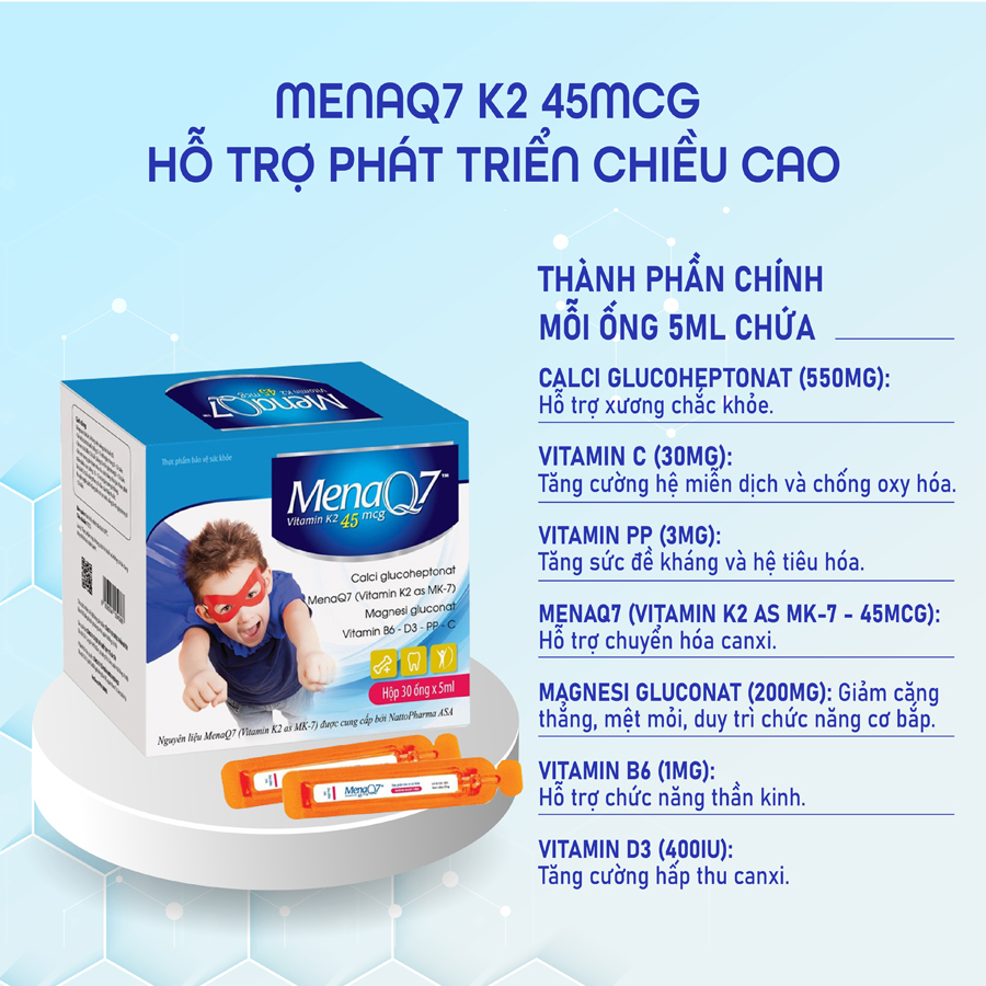 Midu MenaQ7 K2 45mcg – Bổ Sung Canxi,K2, D3 Hỗ Trợ Phát Triển Chiều Cao ...