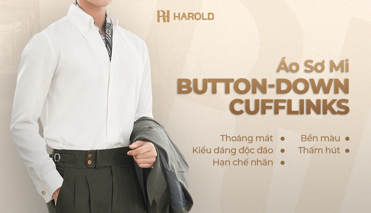 Áo Sơ Mi Nam Trắng Đen, Xám Khói Dài Tay Cao Cấp Harold Cổ Button Down ...