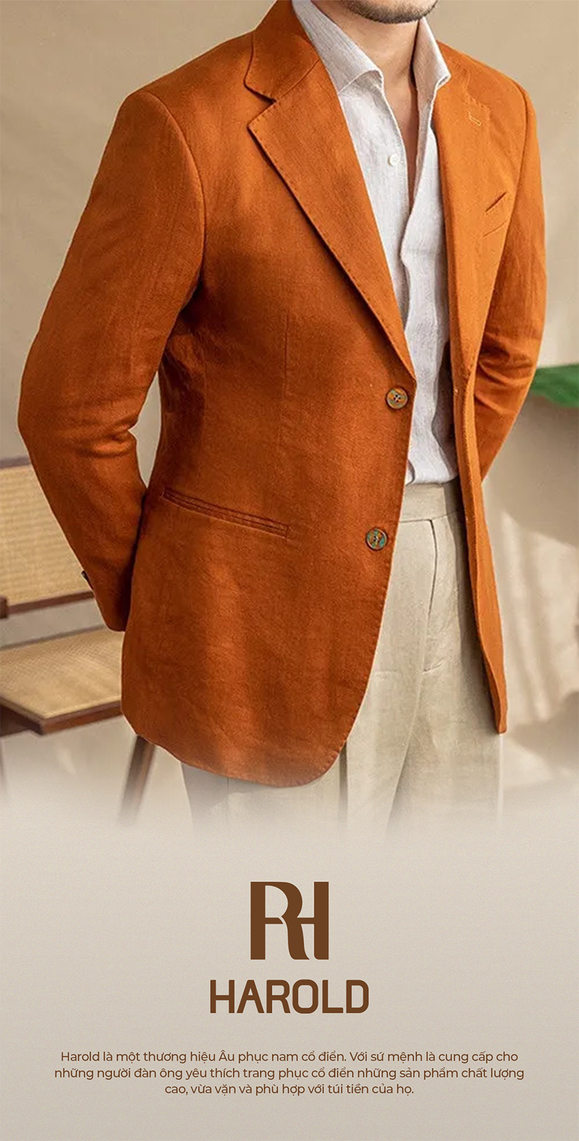 Áo Blazer Nam Cao Cấp Harold Havana Linen 1 Hàng Khuy - Áo Vest Thiết ...