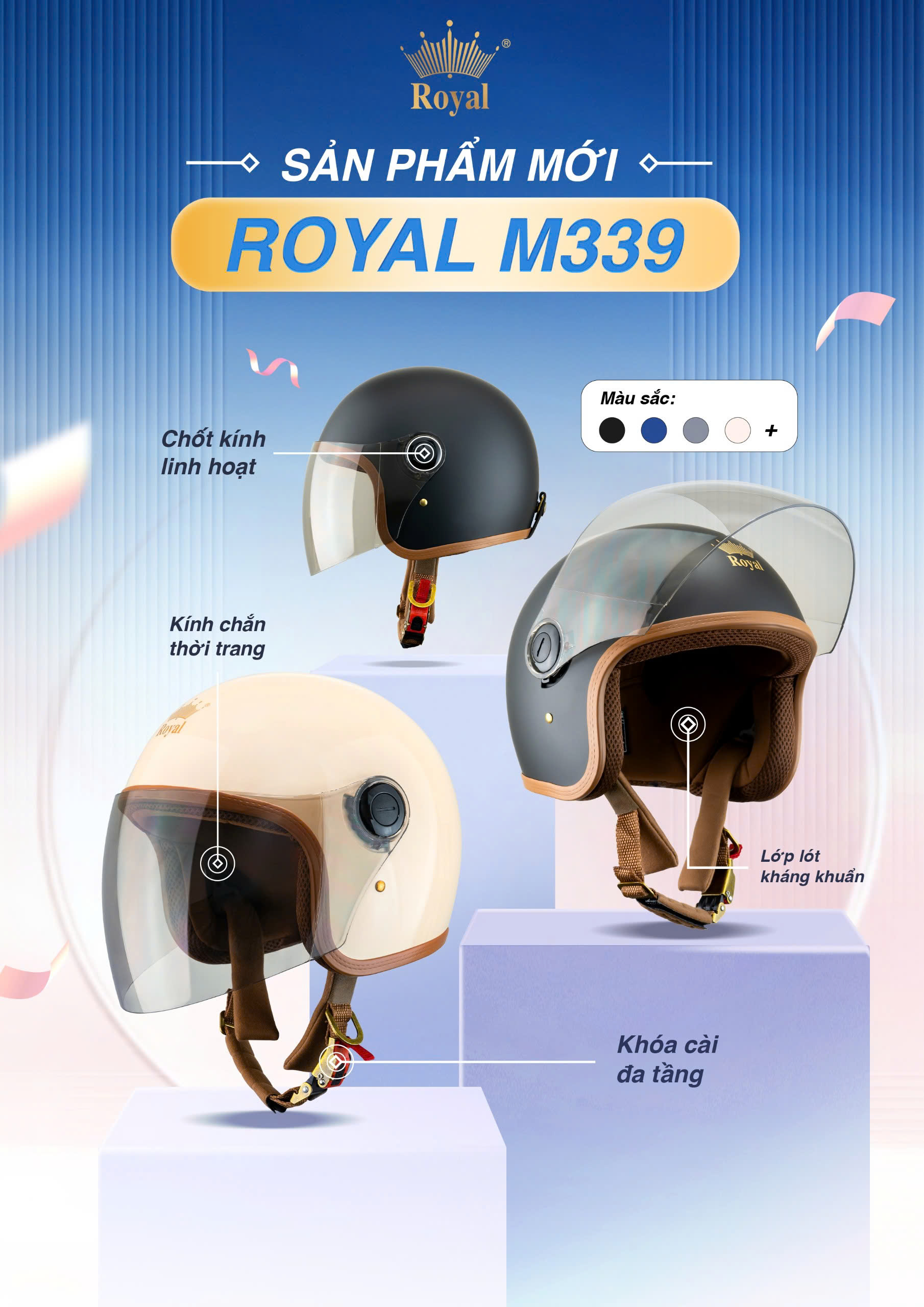 Mũ Bảo Hiểm Royal Chính Hãng M339 Nam Nữ Bảo Hành 12 Tháng, Nón Bảo ...