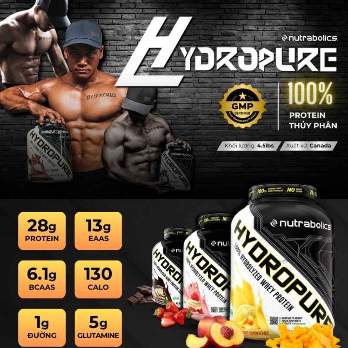 Combo Sữa Tăng Cơ Nutrabolics Hydropure 100% Hydrolyzed 4.5lbs + Amix ...