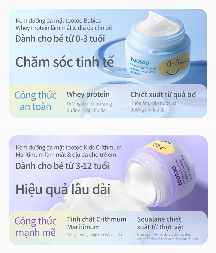 Kem dưỡng ẩm cho bé tootoo gel thạch làm dịu da khô ngứa mẩn đỏ cấp ẩm ...