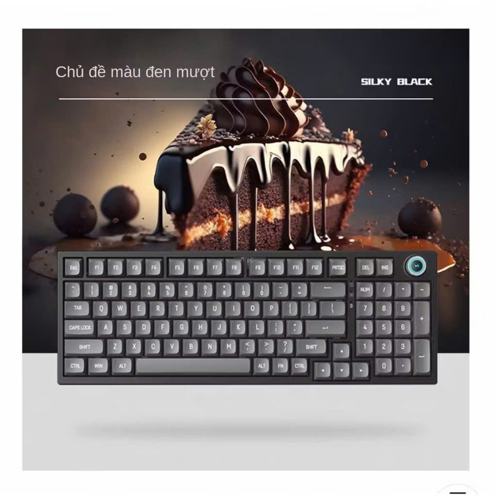 Bàn phím cơ K23-98 có 3 mode kết nối, hot swap socket 5 pin, antigos full phím, led xanh 17 hiệu ...