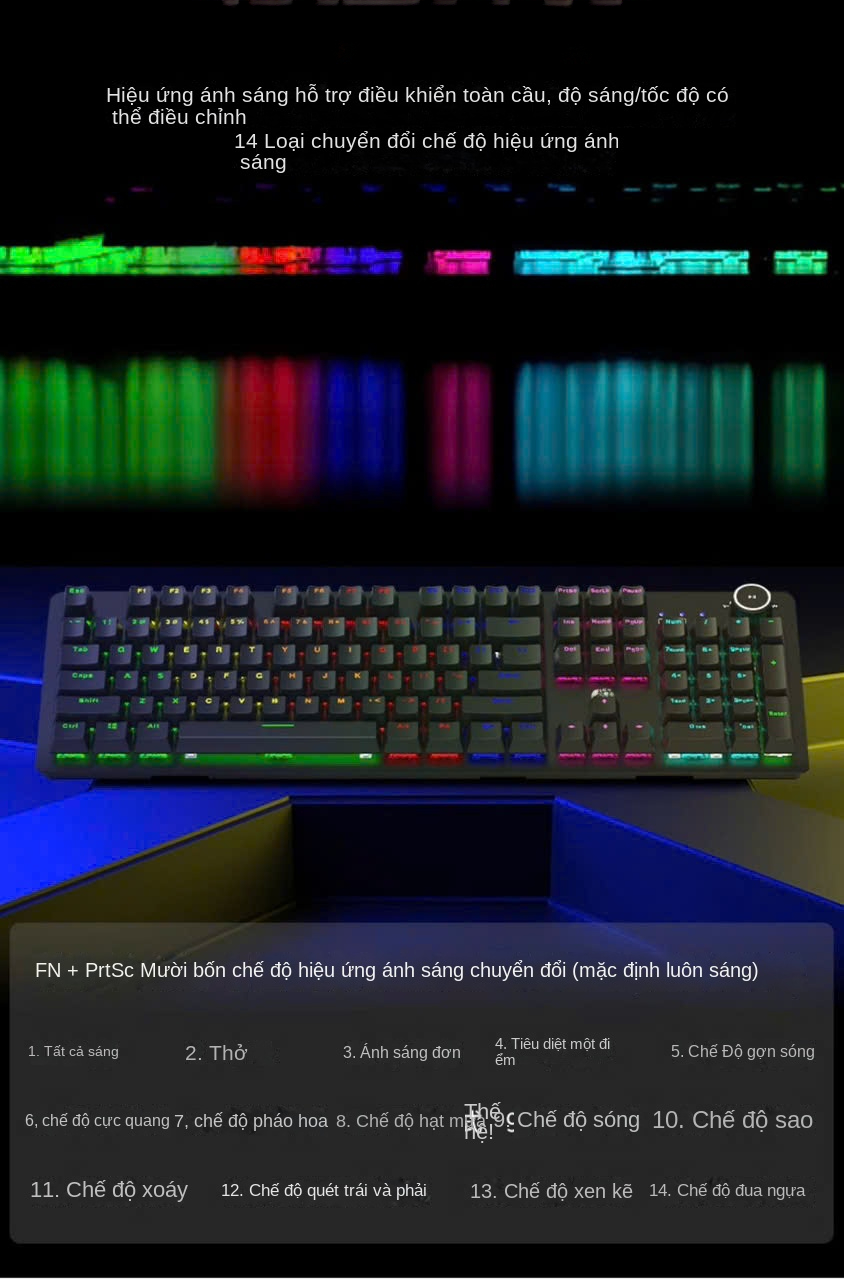 Bàn Phím Cơ Có Dây Gaming -PKSMART - K10G-K10P - Núm Chỉnh Âm Lượng - Kê Tay Tháo Rời - Led 14 ...