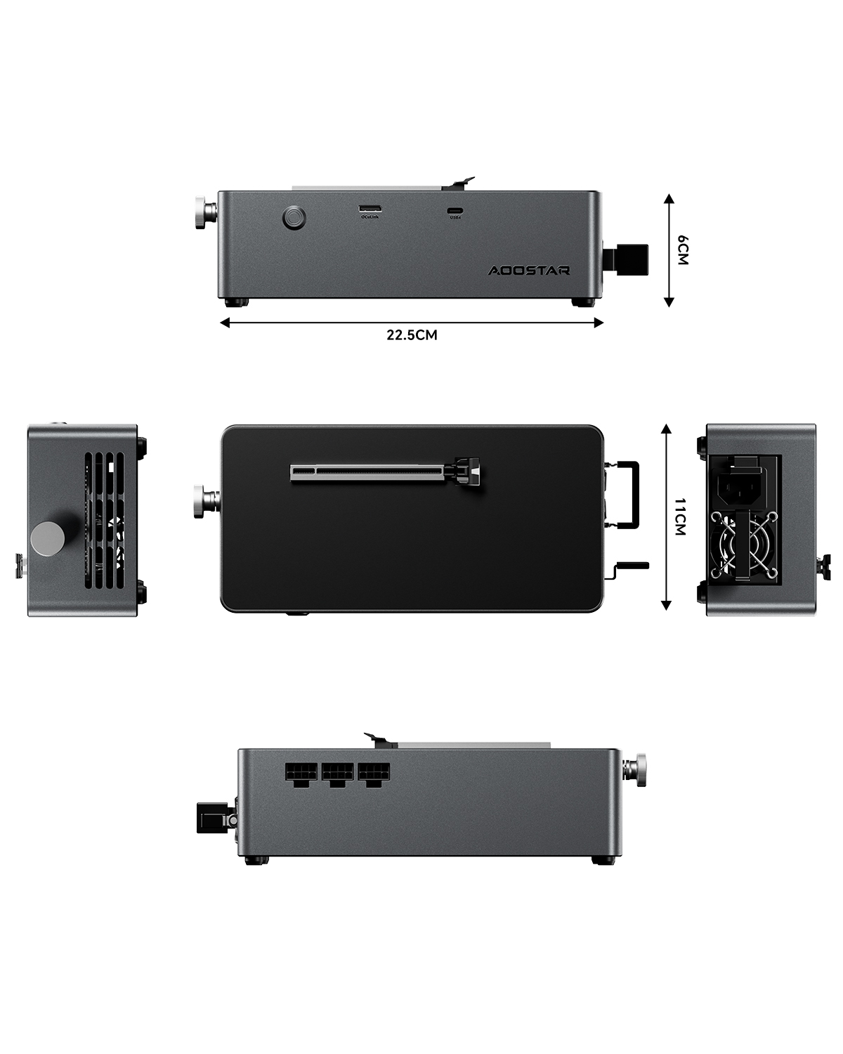 eGPU AooStar AG01/AG02 v2 Platinum 800W 80Plus Thunderbolt3/4 USB4 ...