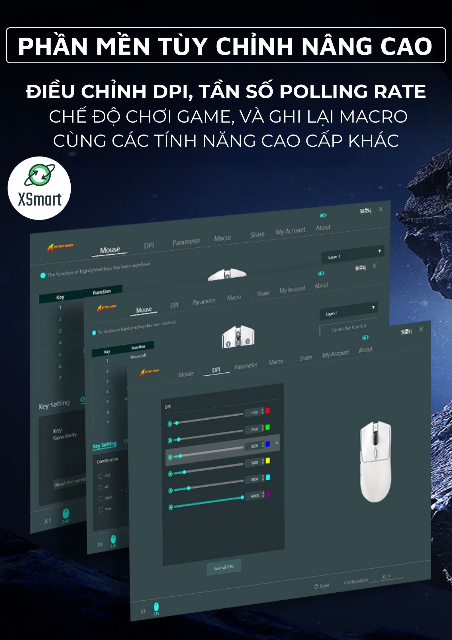 Chuột Không Dây Gaming Attack Shark X1 PAW3395 Pro, 40.000 DPI Dock Sạc ...