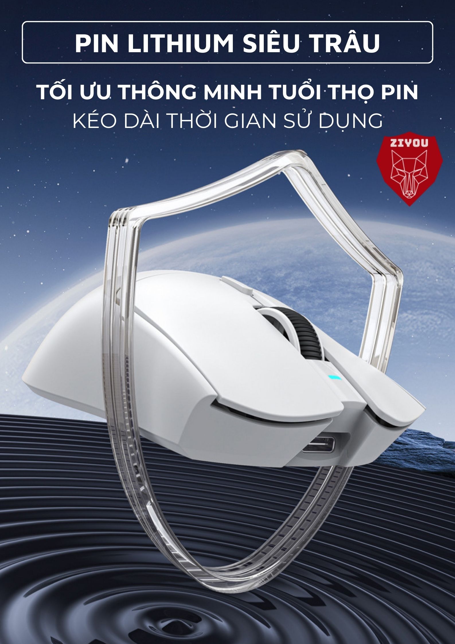 Chuột Gaming Không Dây Ziyou Attack Shark X1 Siêu Nhẹ 53g Chip PAW3395 ...