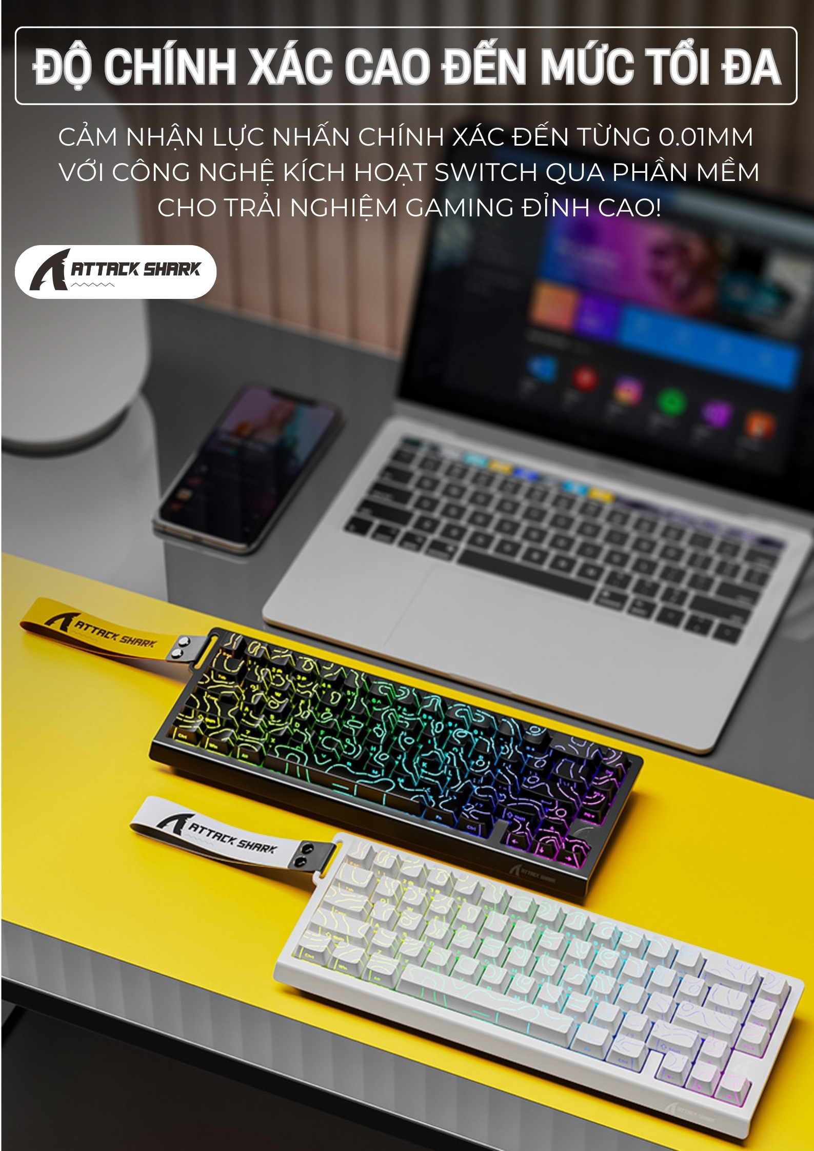 Bàn Phím Cơ Attack Shark X68 Pro HE - Công Nghệ Hall Effect, 3 Chế Độ ...