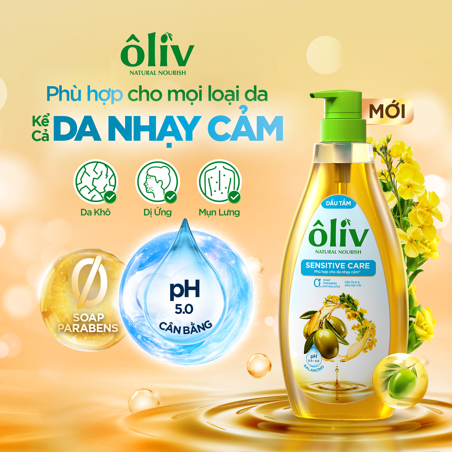 [MỚI - MUA 1 TẶNG 1] Dầu tắm Ôliv 650ML và Túi Sữa Tắm/Dầu gội Ôliv ...
