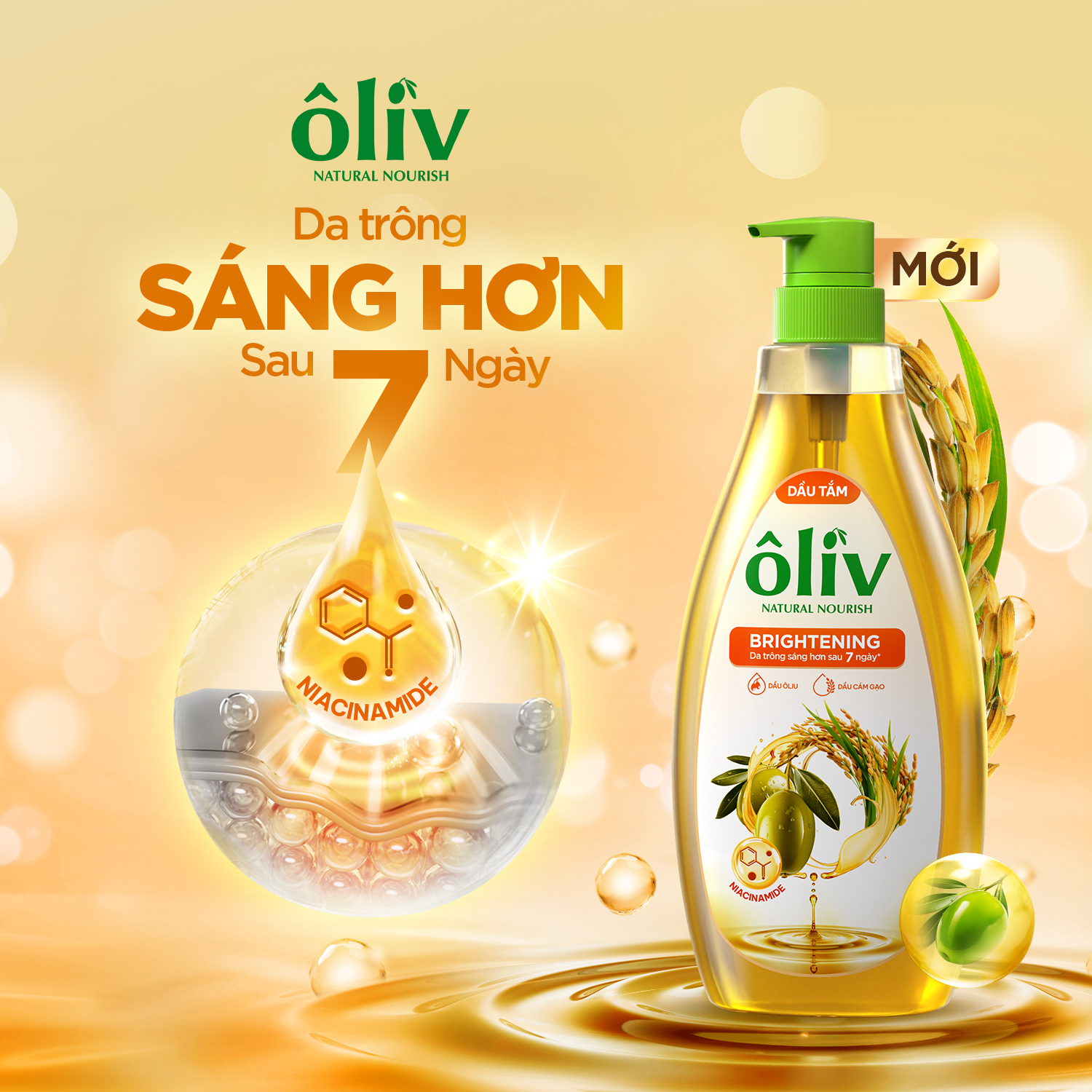 Dầu Tắm ÔLIV 3X Dưỡng Ẩm/Dưỡng Sáng Da/Dành Cho Làn Da Nhạy Cảm 250ML ...