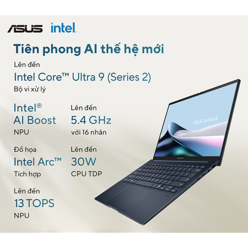 Laptop Asus Zenbook 14 UX3405CA-PZ204WS Ultra 9 285H | 32GB | 1TB ...