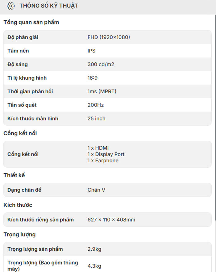 Màn hình gaming EDRA EGM25F200H (24.5 inch/FHD/IPS/200Hz/1ms) | Shopee ...