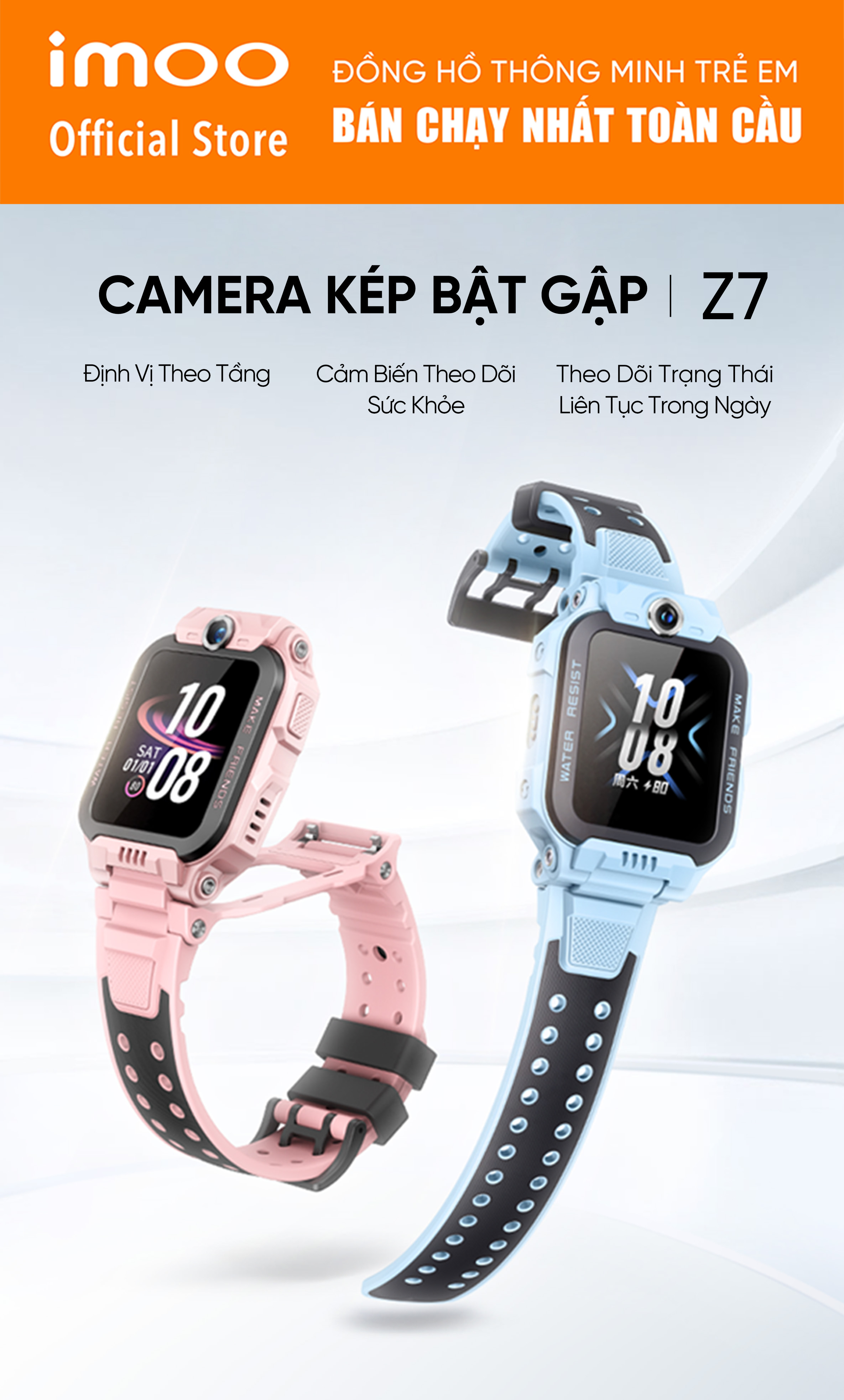 Đồng Hồ Thông Minh Trẻ Em Lắp Sim imoo Z7 Gọi Điện Thoại/ Camera Kép ...