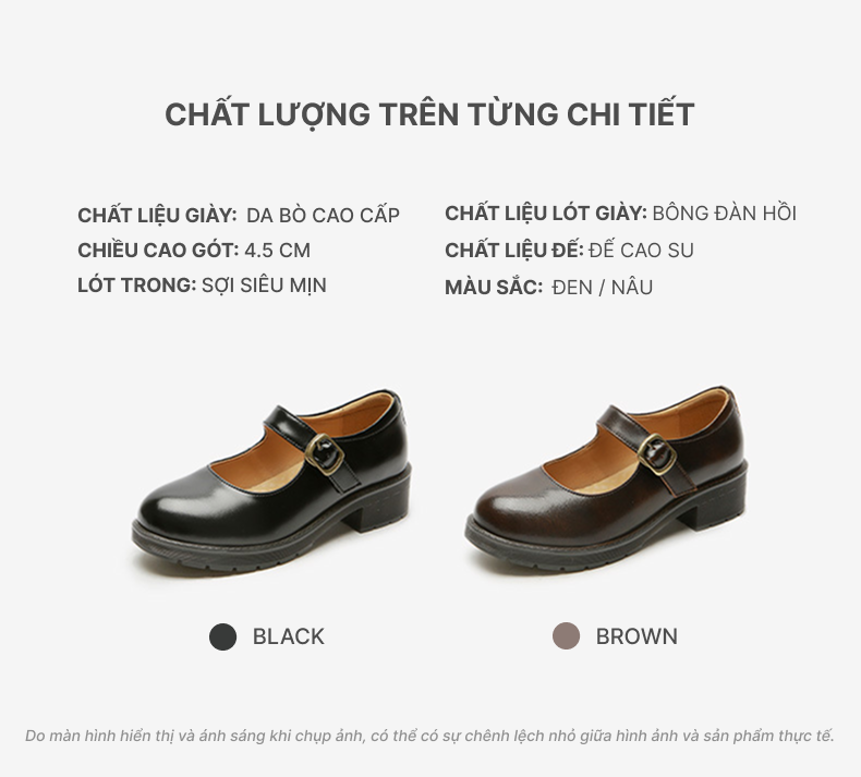 [8221] Giày Basic Mary Jane 4.5 - Giày da nữ vintage Li retro (giày da thật - genuine leather ...