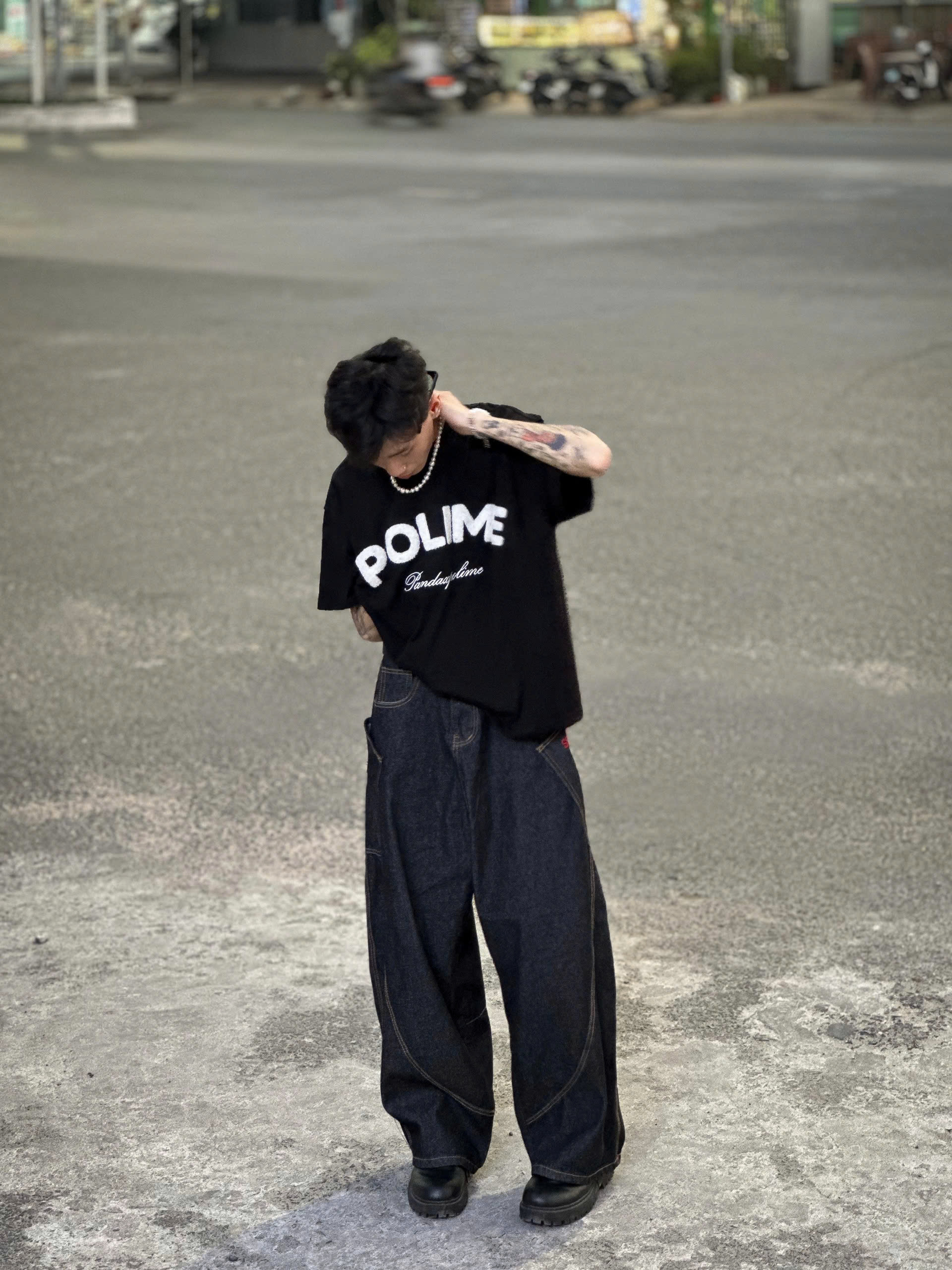 Áo thun big boxy tee local brand 280gsm thêu xù form rộng bigsize ngắn ...