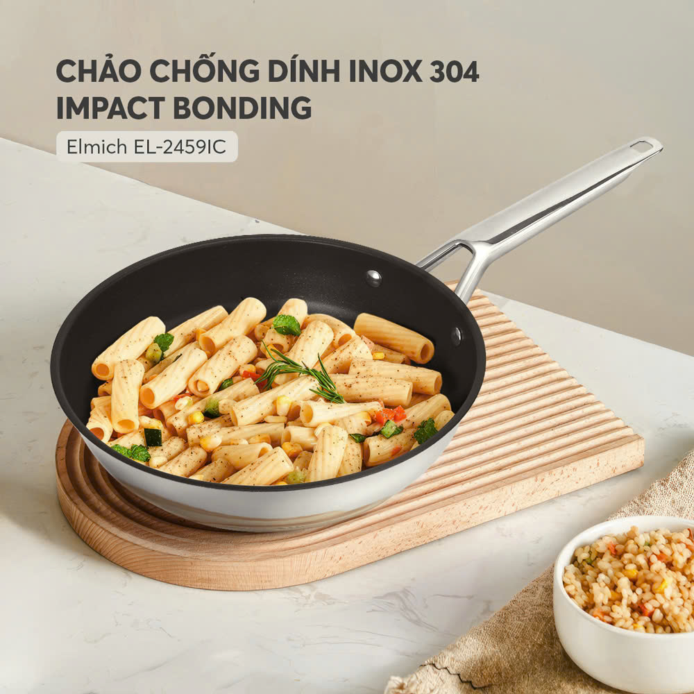 Chảo chống dính Inox 304 Impact bonding Elmich EL-2459IC size 20,22,24 ...