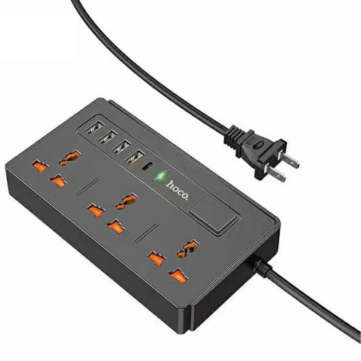 Ổ cắm Hoco DC15 2 in1 Multi-socket ( 4 cổng USB+ Type-C ) hỗ trợ sạc ...