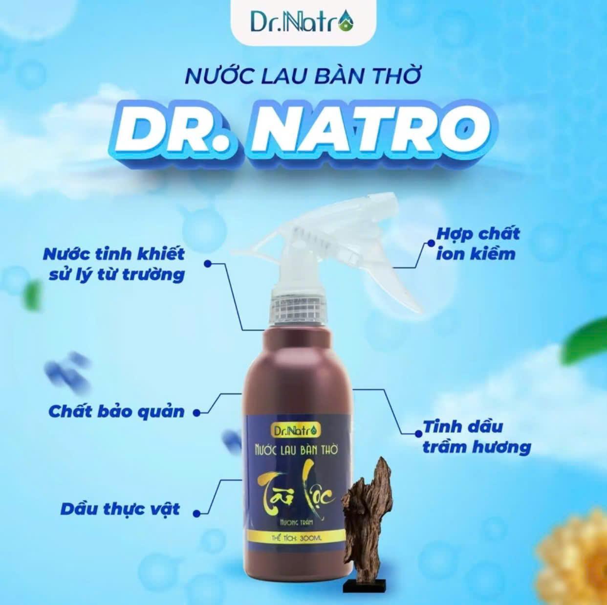 Combo 2 Chai Dr.Natro Nước Lau Bàn Thờ Tài Lộc Hương Trầm Tự Nhiên 300ML ( Tặng 2 gói dưỡng hoa ...