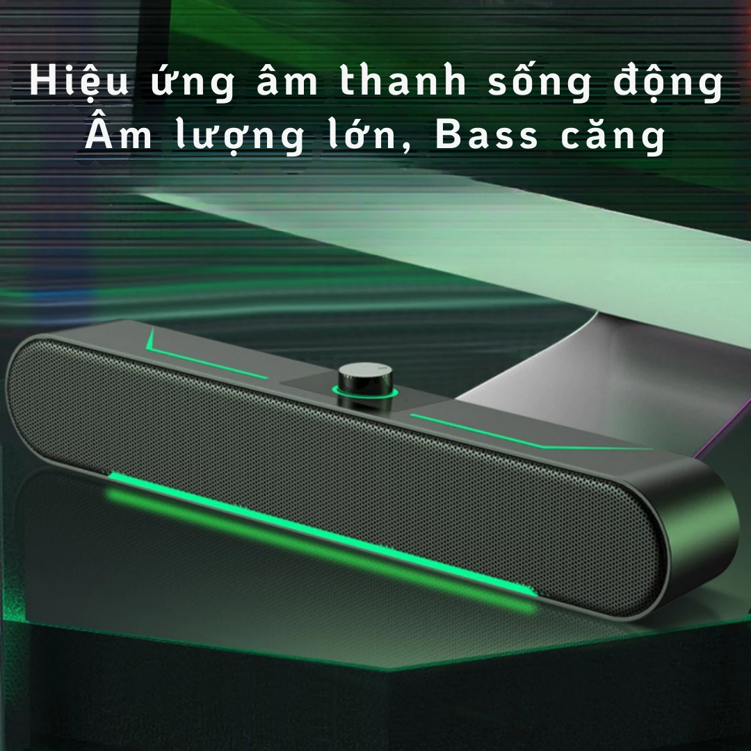Loa bluetooth máy tính để bàn sound bar led dạ quang, loa laptop pc ...