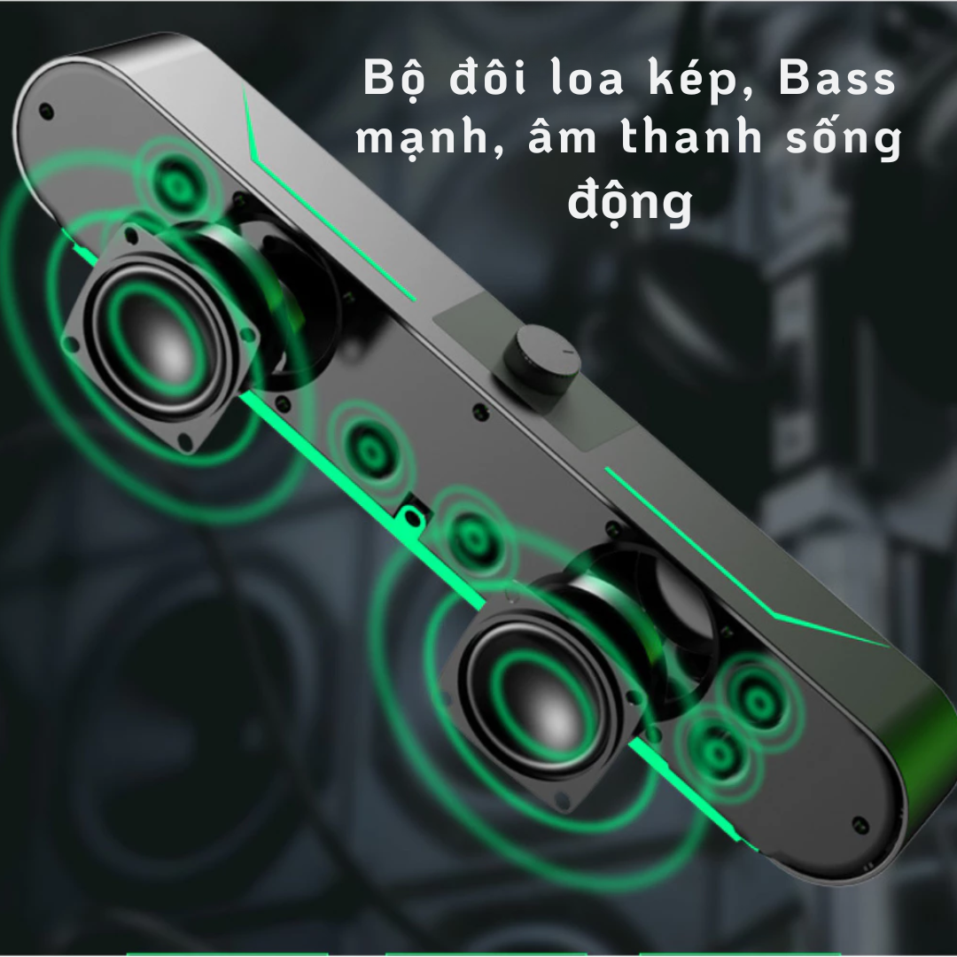 Loa bluetooth máy tính để bàn sound bar led dạ quang, loa laptop pc ...