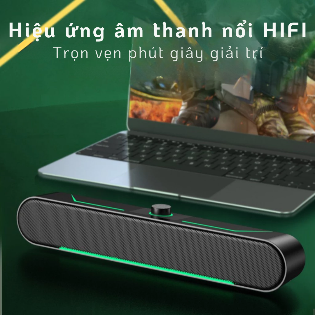 Loa bluetooth máy tính để bàn sound bar led dạ quang, loa laptop pc ...