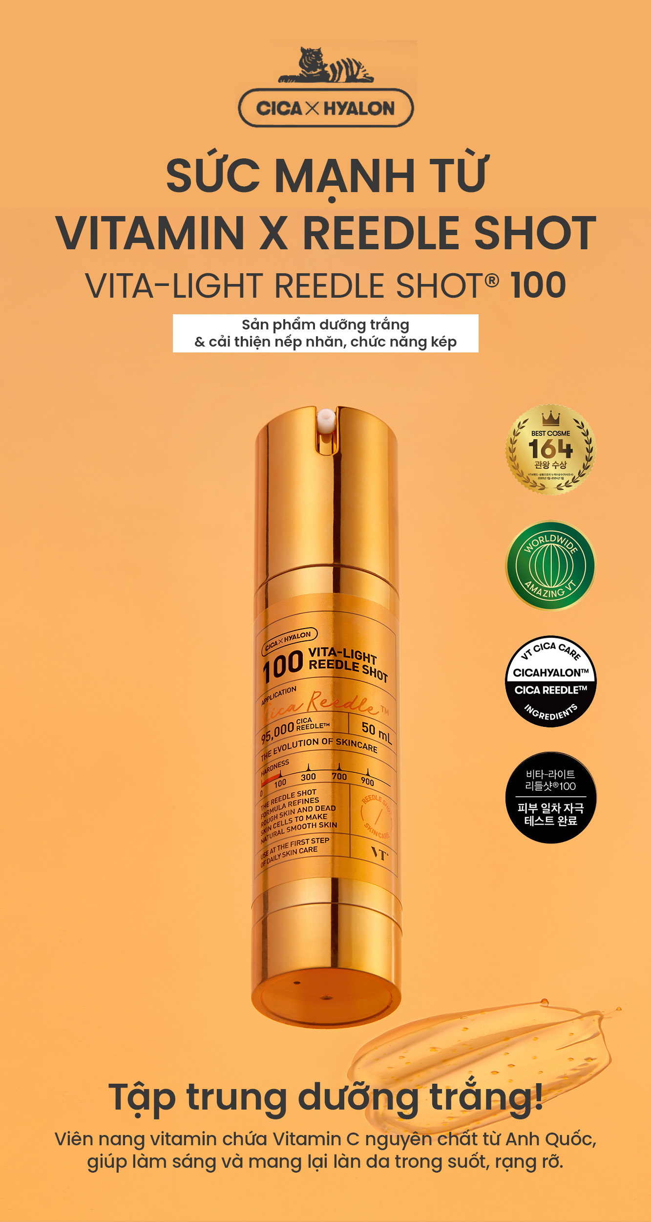 [VT Cosmetics] Tinh chất vi kim VT VITA-LIGHT REEDLE SHOT 100 - giúp ...
