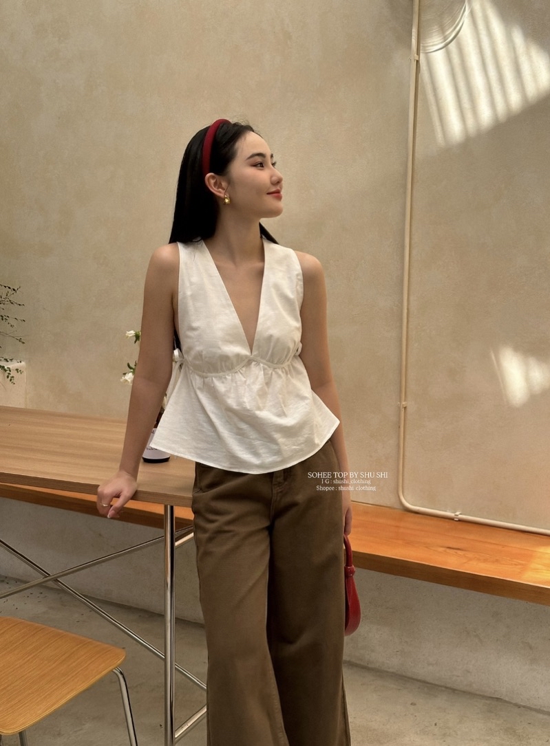 𝐒𝐨𝐡𝐞𝐞 𝐓𝐨𝐩 | Áo Kiểu Hở Lưng Dây Điều Chỉnh ( ảnh chính chủ ) | Shopee Việt Nam