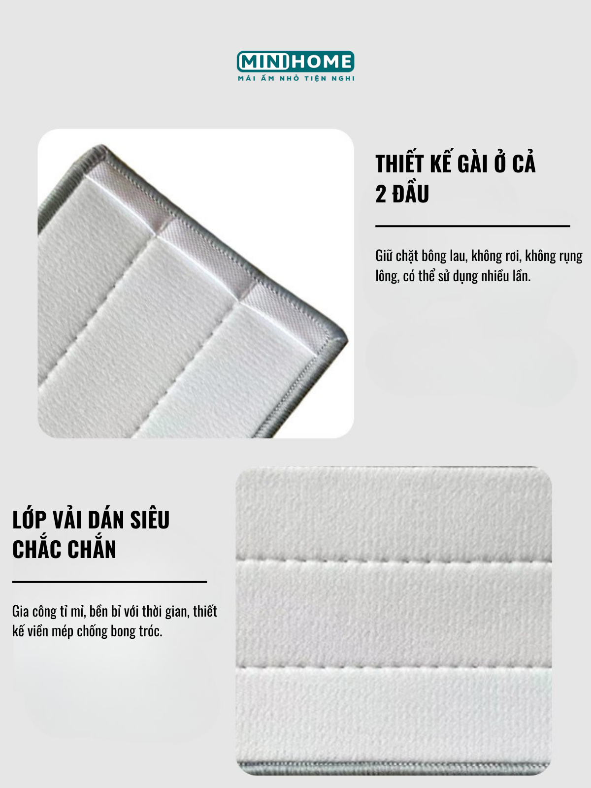 Bông lau nhà thay thế siêu thấm hút GOMOP 33x12cm, dùng cho bộ lau nhà ...
