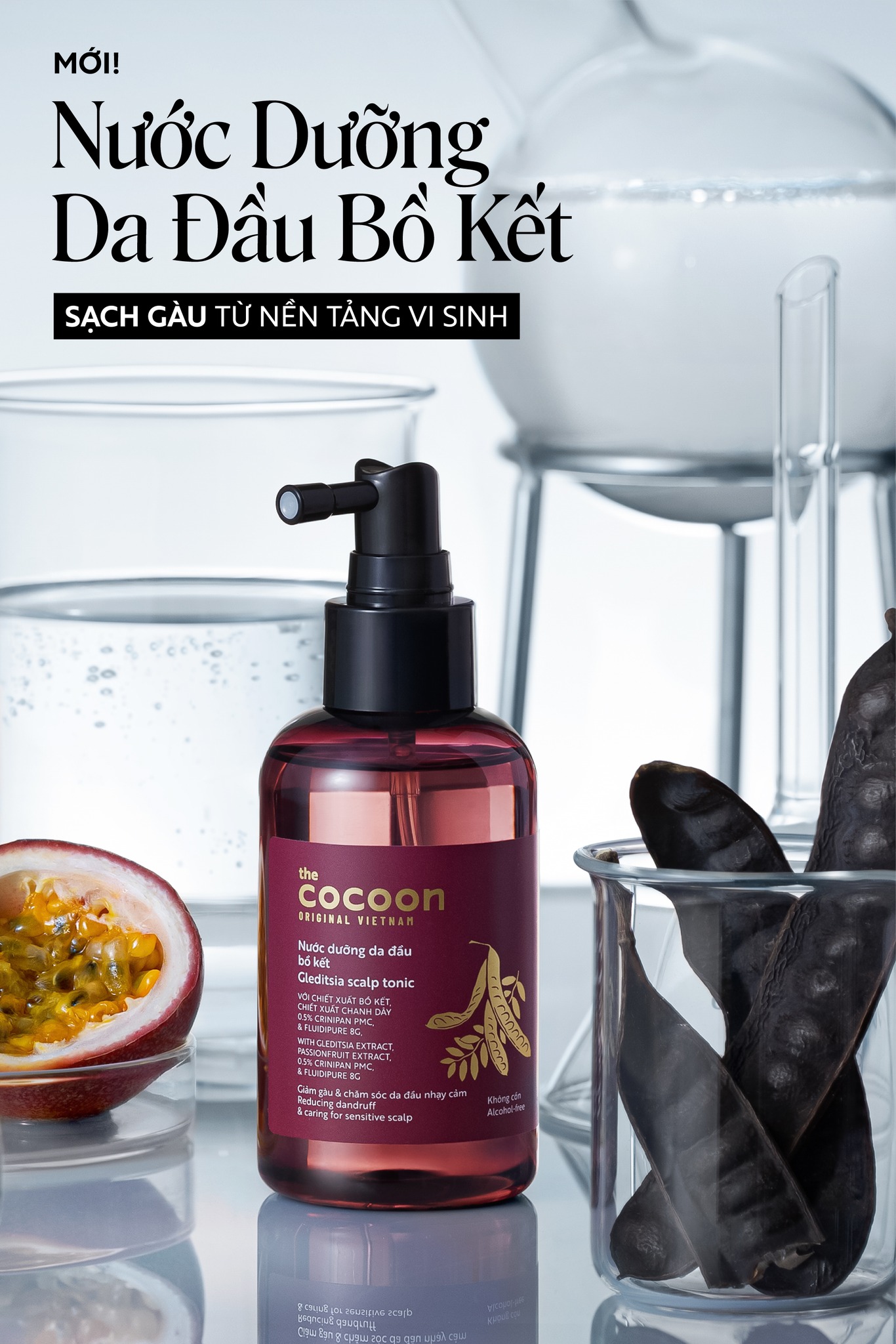 Nước dưỡng da đầu bồ kết Cocoon giúp giảm gàu và chăm sóc da đầu nhạy ...