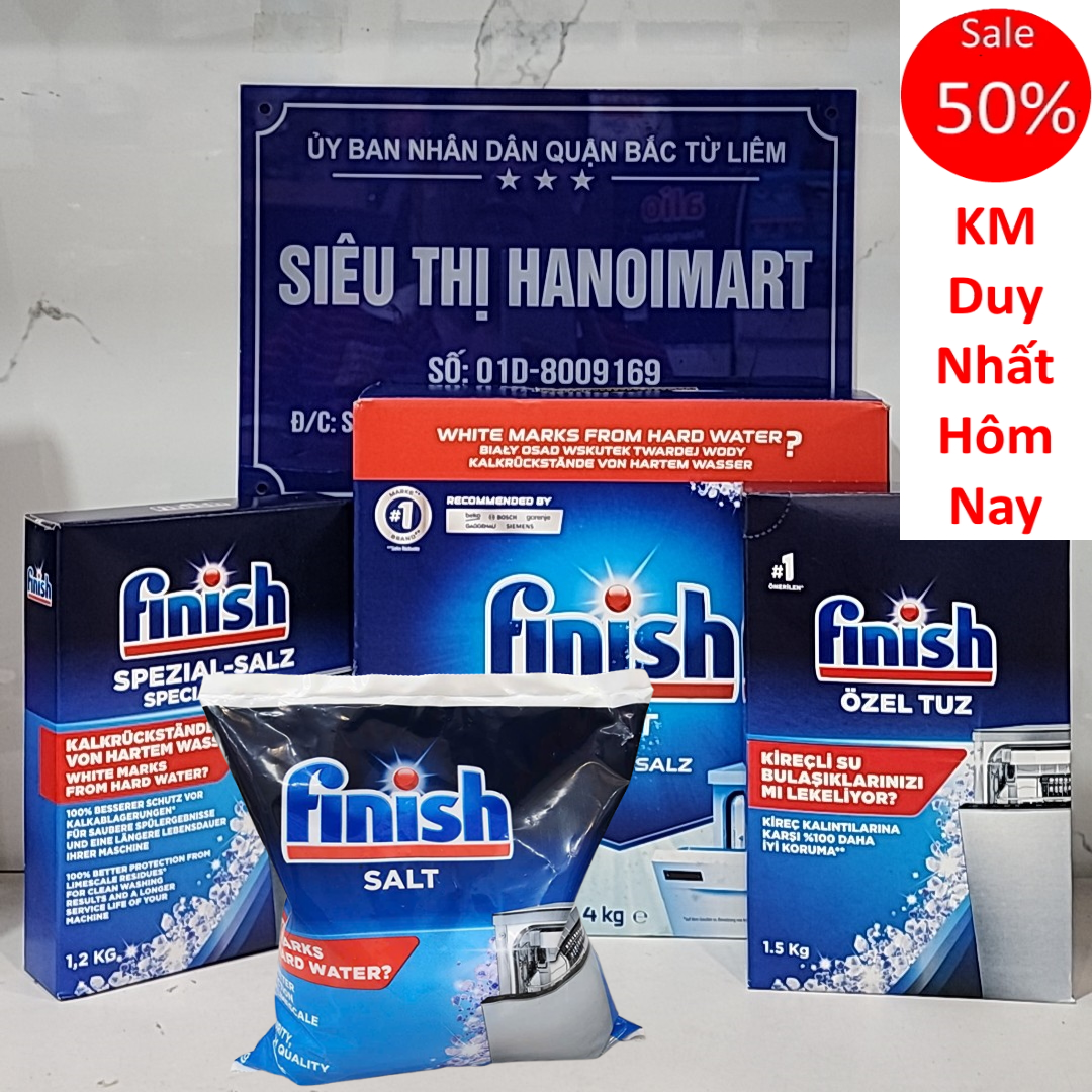 Muối rửa bát Finish Đức EU 4kg 1,2kg, spezial salt muối finish 1.2kg ...