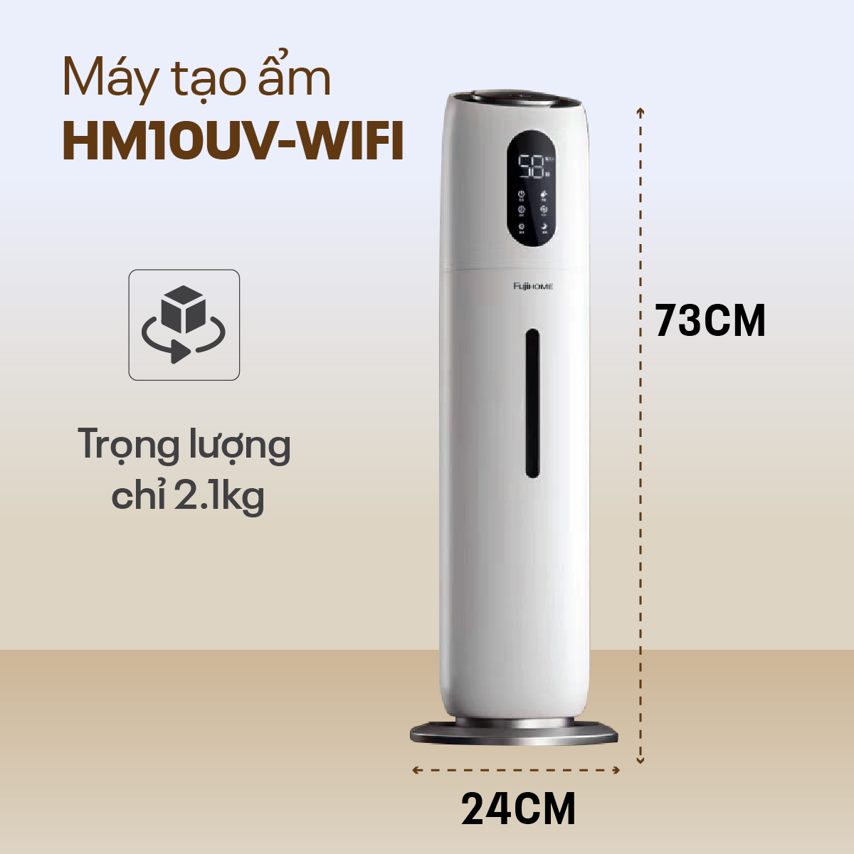 Máy tạo ẩm phun sương dung tích lớn Fujihome Nhập khẩu, máy bù ẩm khuếch tán tinh dầu, khử khuẩn ...