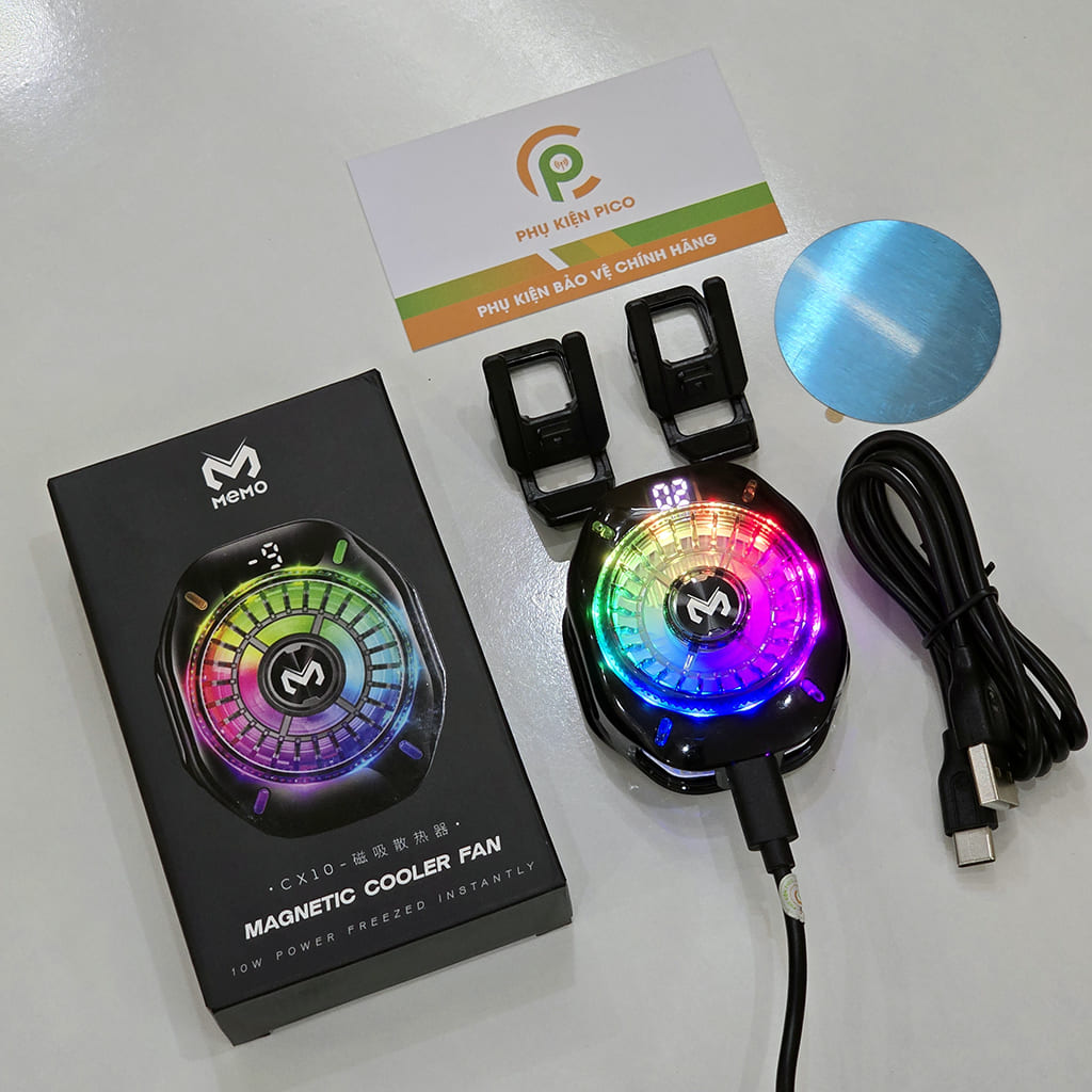 Quạt tản nhiệt điện thoại sò lạnh Memo CX10 Pro AI RGB sò lạnh AI từ ...