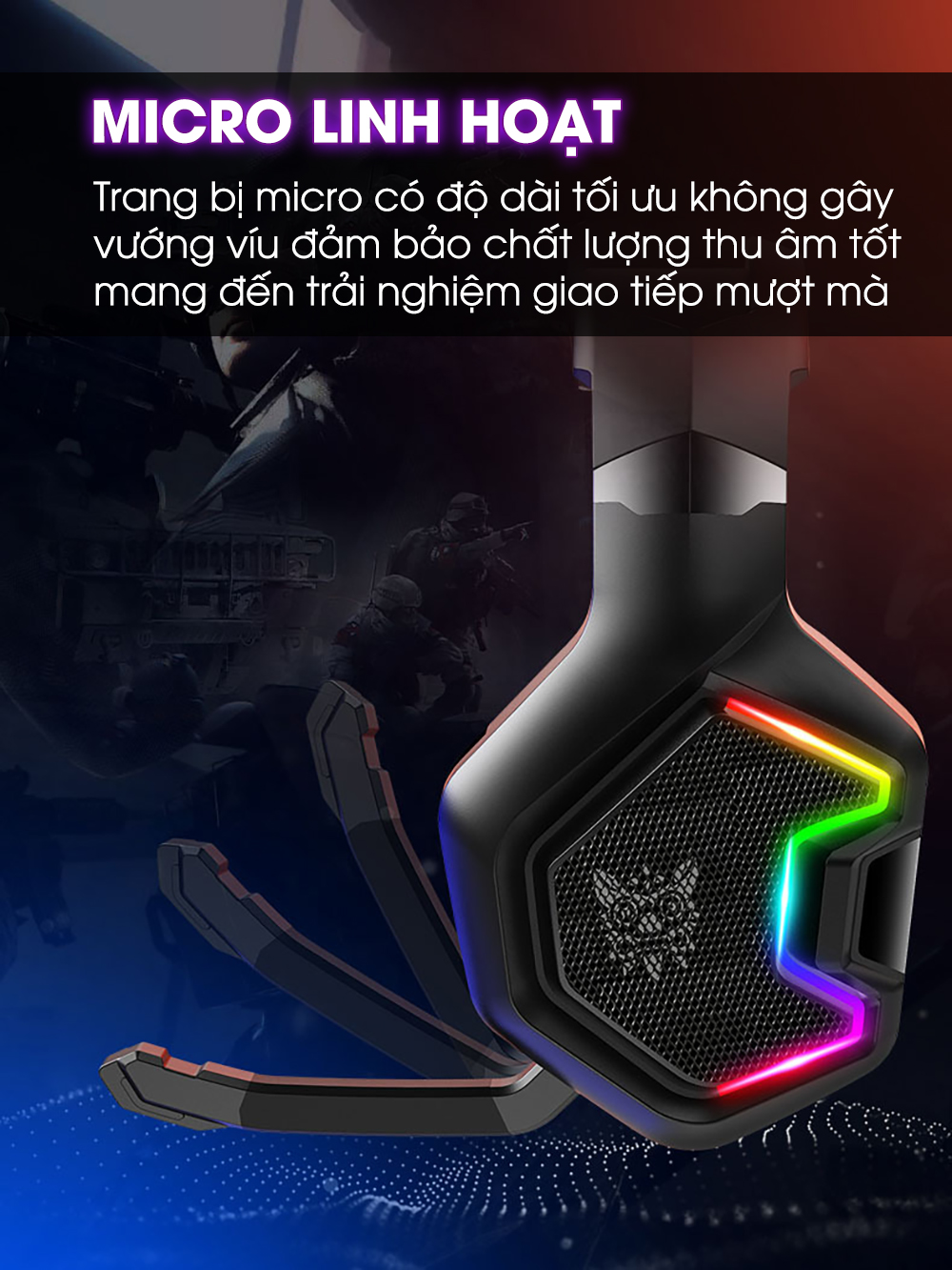 Tai nghe chụp tai có dây SIDOTECH ONIKUMA K10 gaming led RGB super bass có mic âm thanh vòm 3D ...
