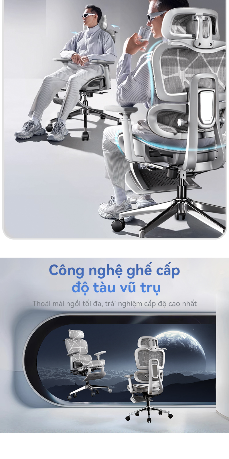 Xpanse LS900 ghế công thái học Nâng cấp chân thép, chịu tải 280KG, đệm ...
