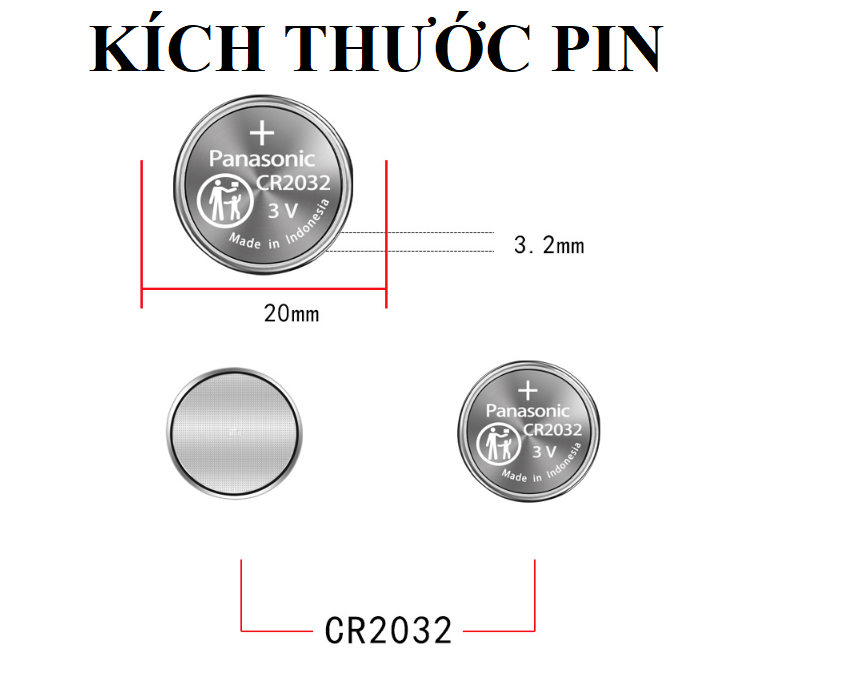 Vỉ 5 pin chìa khoá xe máy Panasonic CR-2032 MỚI 100% phù hợp mọi loại ...