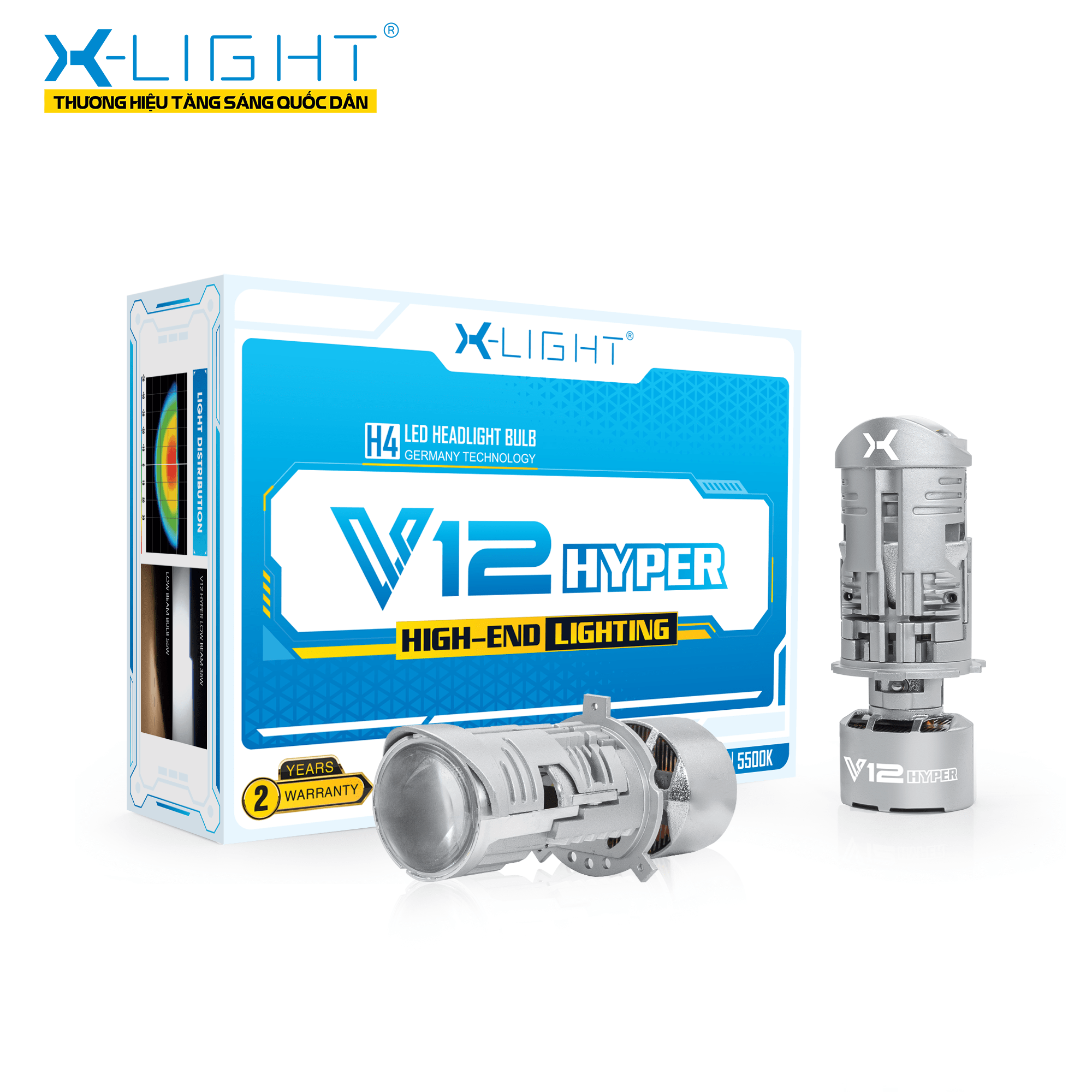 X-LIGHT V12 Hyper Đèn Pha Led X-LIGHT V12 HYPER Công Suất 50W Ánh Sáng ...