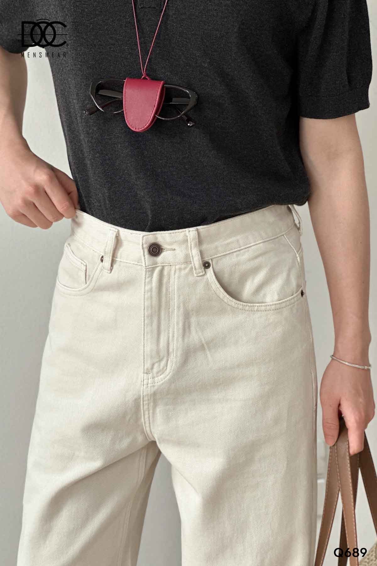Quần jeans ống suông nam Độc menswear form rộng phủ giày, tặng kèm thắt lưng - Q689 | Shopee ...