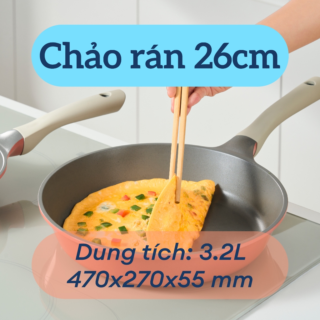 [Phiên bản Cao Cấp] Chảo OMI GREY INOCHI chống dính Teflon (PTFE ...