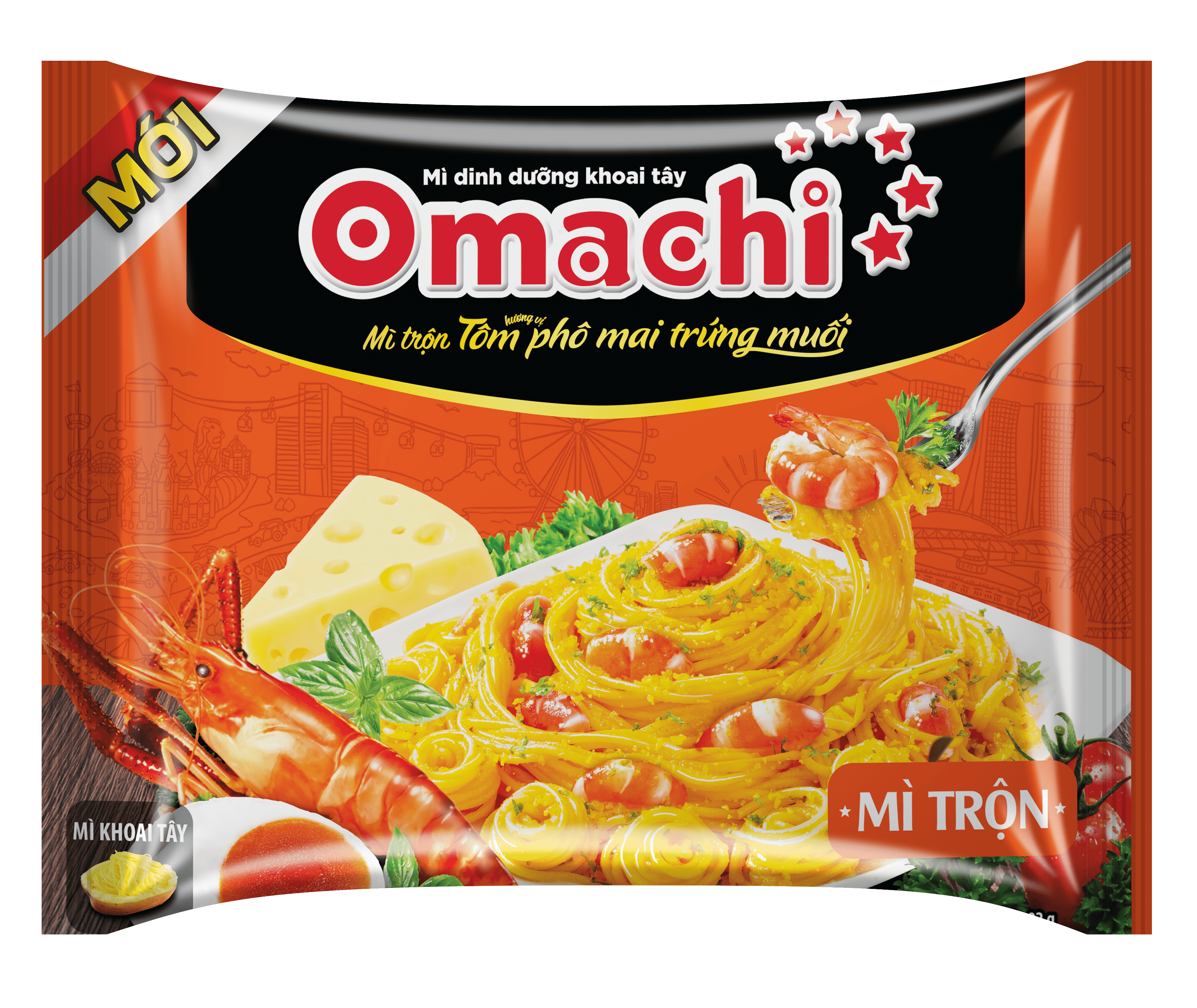 Mì dinh dưỡng khoai tây Omachi trộn xốt tôm hương vị phô mai trứng muối ...