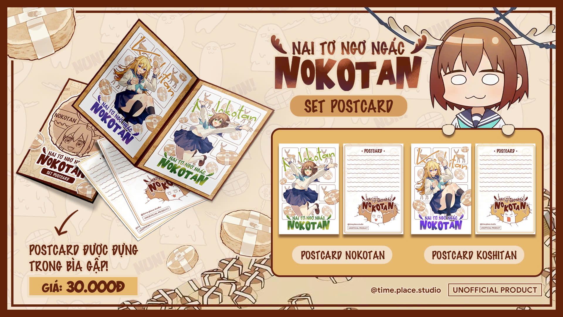Set Postcard - Nhân Vật Nokotan & Koshitan ( Nai Tơ Ngơ Ngác Nokotan ...