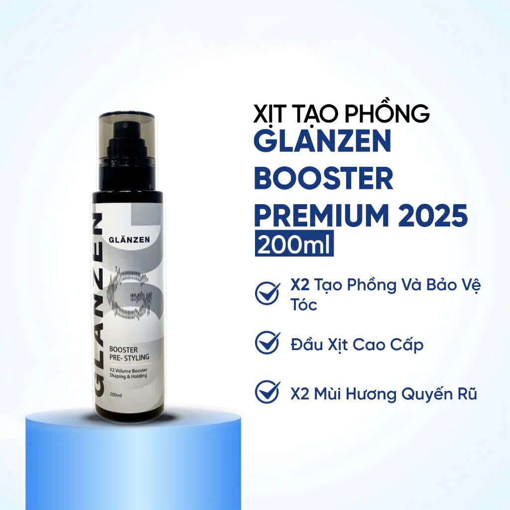 Xịt tạo phồng GLANZEN Booster Premium 2025 - 200Ml - tạo phồng dành cho tóc mỏng, xẹp | Shopee ...