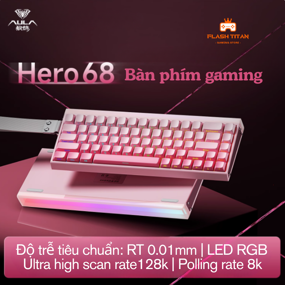 Bàn Phím Cơ Gaming Aula Hero 68 HE - Rapid Trigger - Switch Nam Châm 8k ...