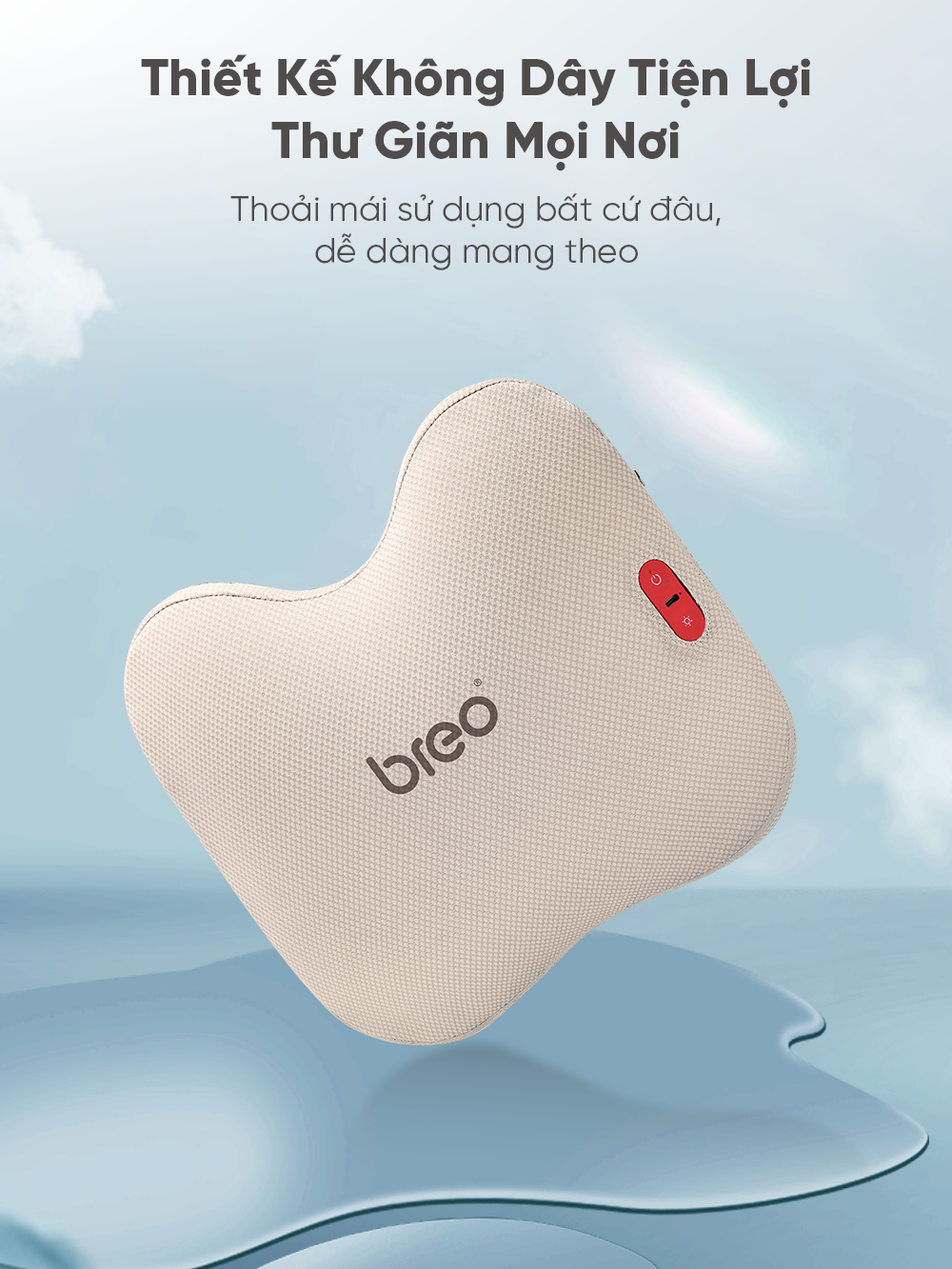 Gối Massage Lưng Cao Cấp BREO Back 2 - Xoa Bóp Chườm Nóng - Pin Sạc ...