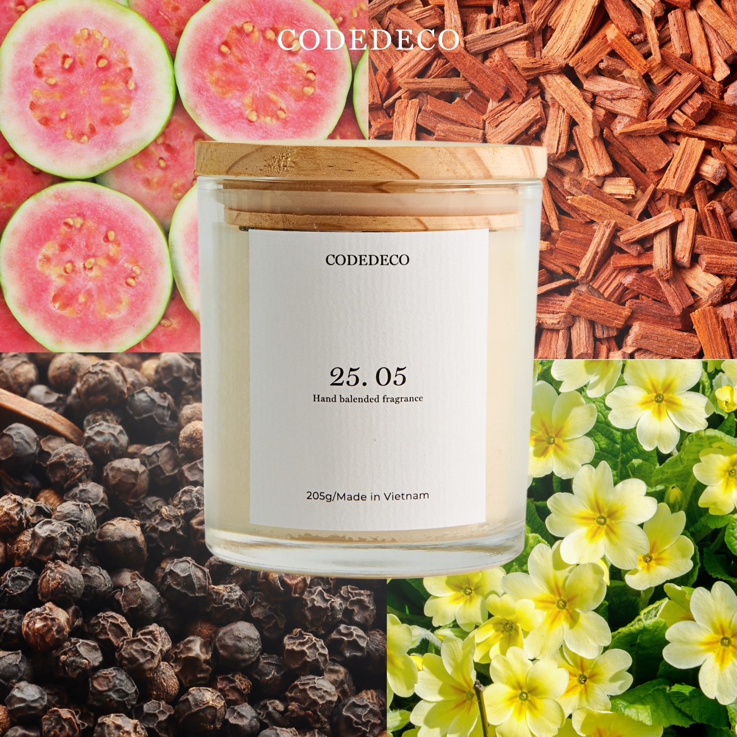 Nến thơm hương nước hoa CODEDECO 105g, 205g - 3 tầng hương Nhẹ nhàng, Sang trọng, Thanh lịch ...