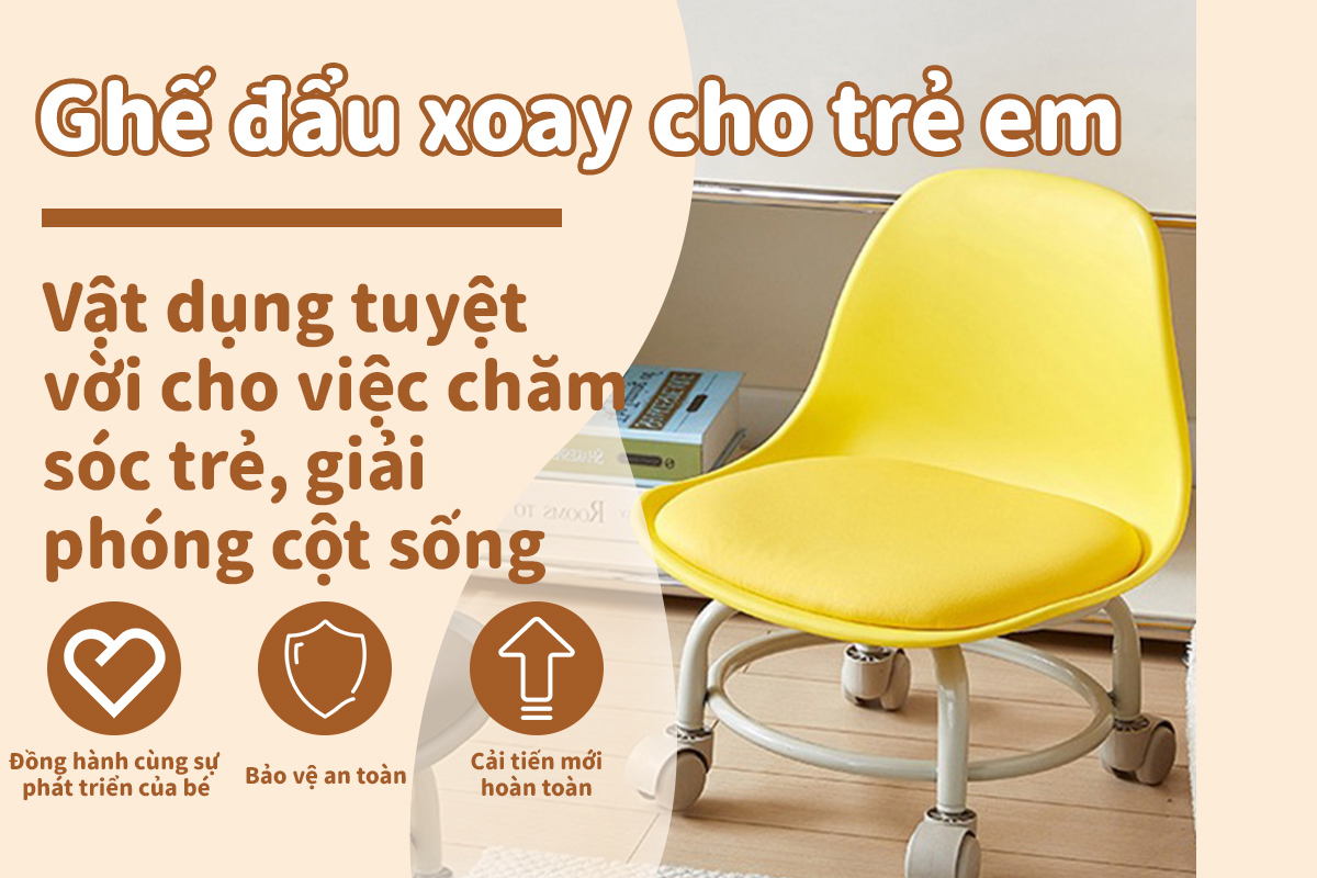 Ghế Ngồi Nhỏ Thương Hiệu iiko Có Bánh Xe Không Ồn Ghế Đẩu Cho Bé Ghế Tròn Xoay Bệt Đa Năng Có ...